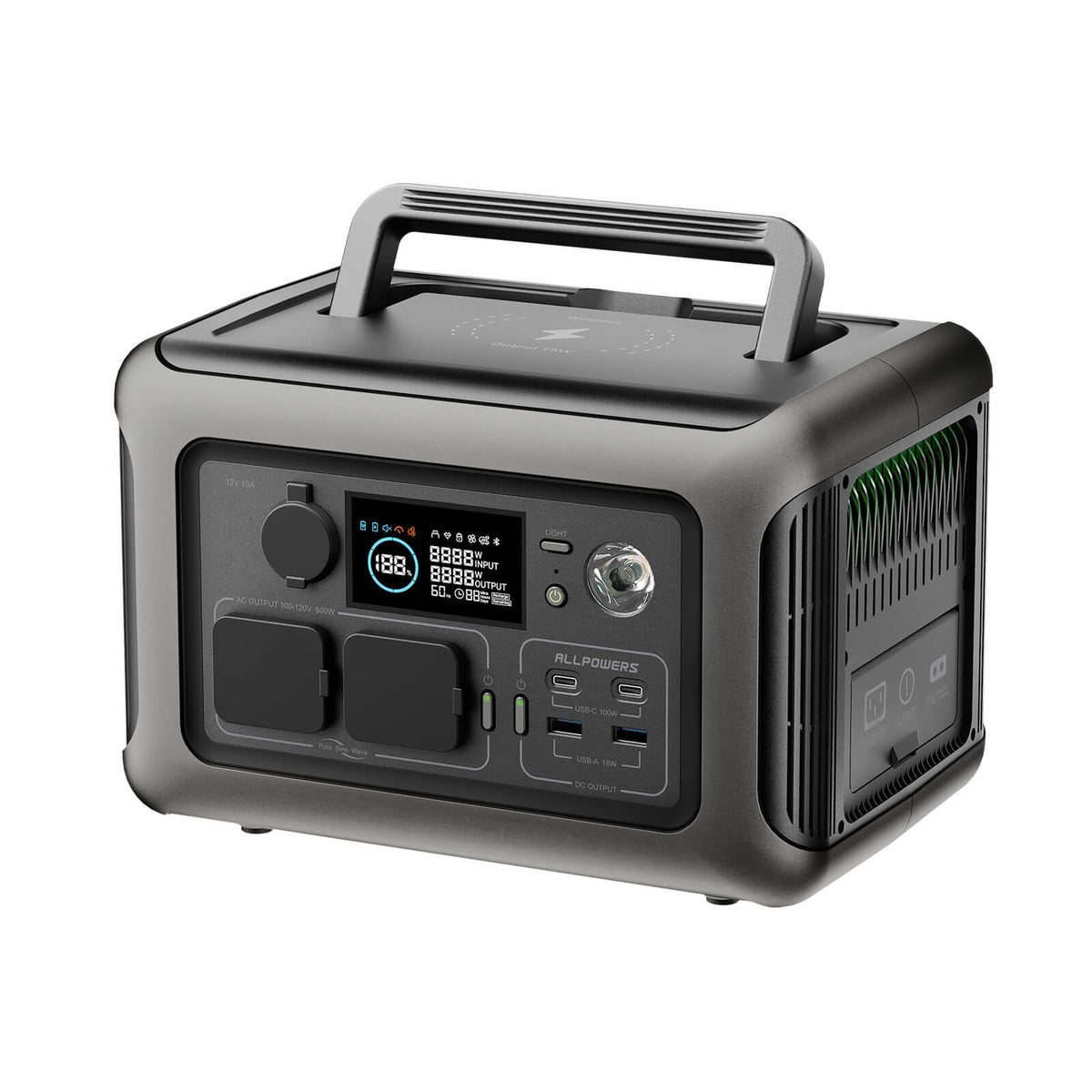 ALLPOWERS R600 Portable Power Station 600W 299Wh LiFePO4 Battery